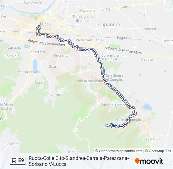 e9 Route: Schedules, Stops & Maps - Lucca Piazzale Verdi (Updated)