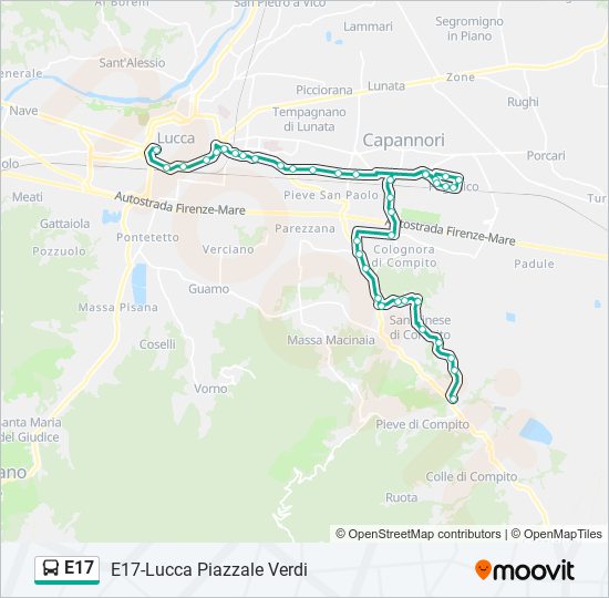 e17 Route: Schedules, Stops & Maps - E17-Lucca Piazzale Verdi (Updated)