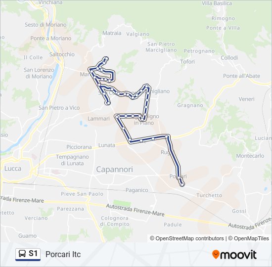 s1 Route: Schedules, Stops & Maps - Porcari Itc (Updated)