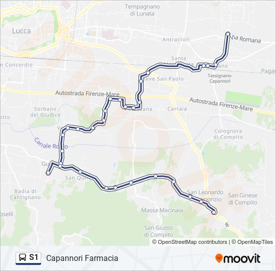s1 Route: Schedules, Stops & Maps - S1-Capannori Farmacia (Updated)