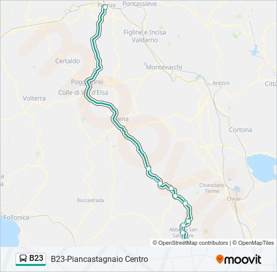 b23 Route: Schedules, Stops & Maps - B23-Piancastagnaio Centro (Updated)