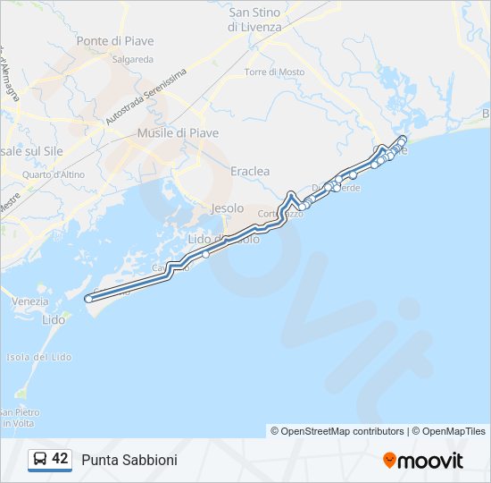 42 Route: Schedules, Stops & Maps - Punta Sabbioni (Updated)