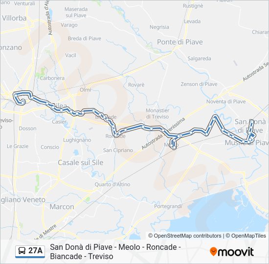 27a Route: Schedules, Stops & Maps - Treviso (Updated)