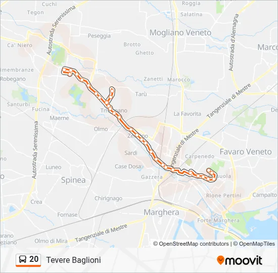 20 Route: Schedules, Stops & Maps - Tevere Baglioni (Updated)
