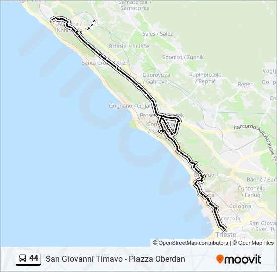 44 Route: Schedules, Stops & Maps - Aurisina Municipio (Updated)