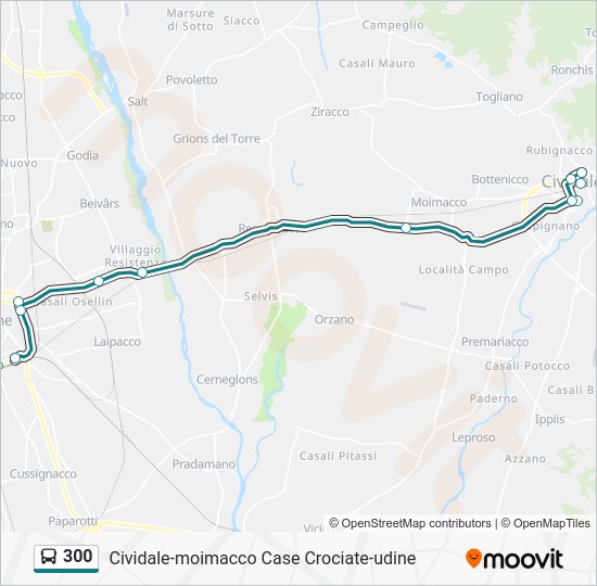 Linea 300: orari, fermate e mappe - Udine Viale Europa Unita 37 ...