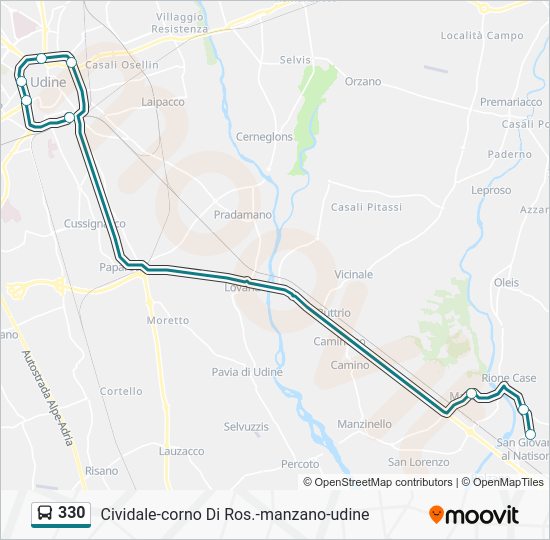 330 Route: Schedules, Stops & Maps - 51 Udine (Updated)