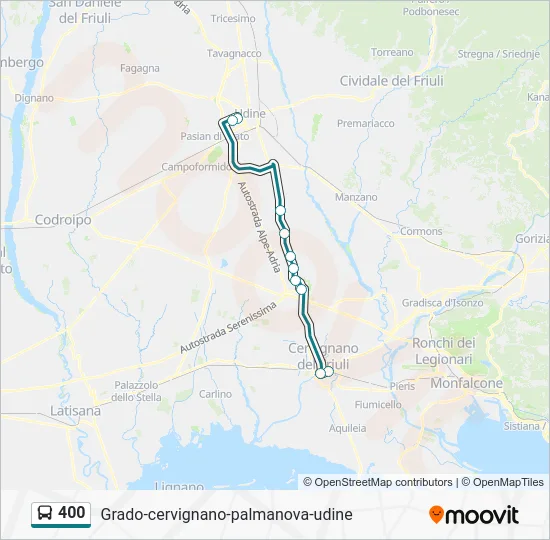 400 Route: Schedules, Stops & Maps - Udine Piazzale Rita Levi ...
