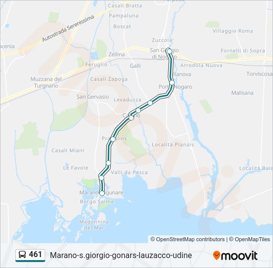 461 Route: Schedules, Stops & Maps - Sottoselva-Udine (Updated)