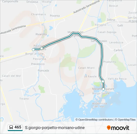 465 Route: Schedules, Stops & Maps - Marano Lagunare Piazza Risanamento ...