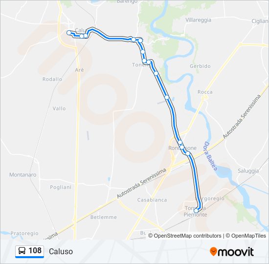 108 Route: Schedules, Stops & Maps - Caluso (Updated)