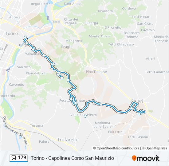 Linea 179: orari, fermate e mappe - Torino - Capolinea Corso San ...