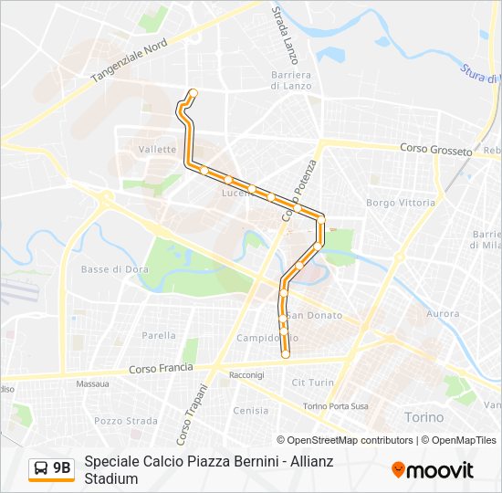 9B Route: Schedules, Stops & Maps - Speciale Allianz Stadium (Updated)