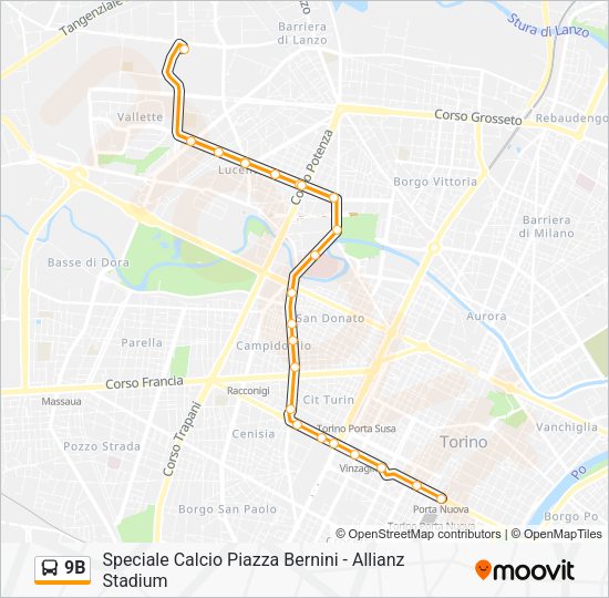 Linea 9b: orari, fermate e mappe - Porta Nuova C. Vittorio Emanuele II ...