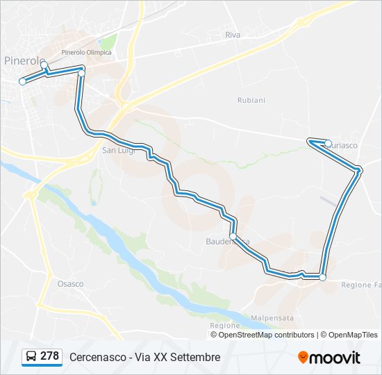 278 Route: Schedules, Stops & Maps - Cercenasco - Via XX Settembre ...