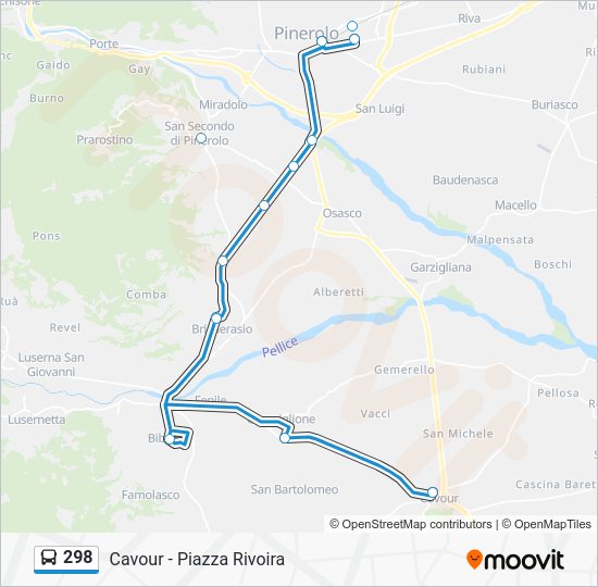 298 Route: Schedules, Stops & Maps - Cavour - Piazza Rivoira (Updated)