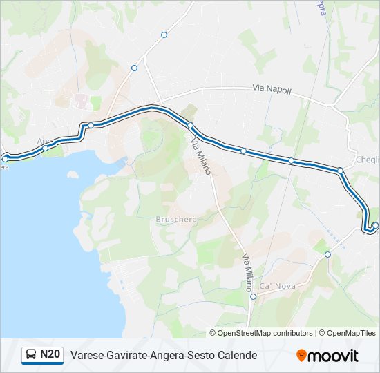 n20 Route: Schedules, Stops & Maps - Angera Della Vittoriaimbarcadero ...
