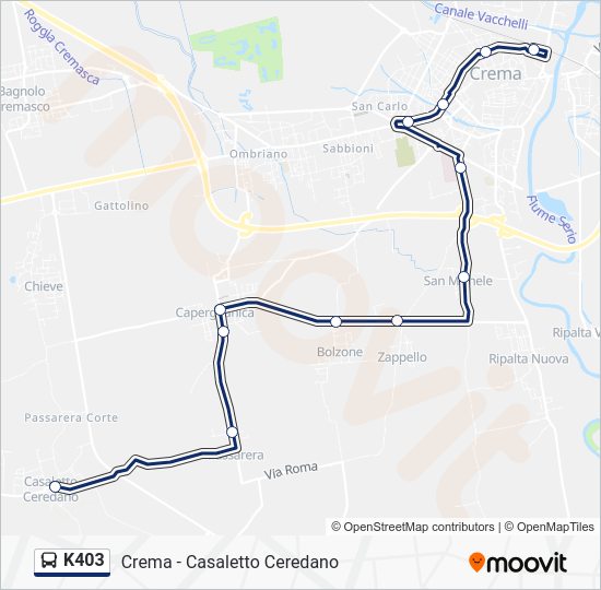 Linea k403: orari, fermate e mappe - Casaletto Ceredano -Piazza San Pietro (Aggiornato)