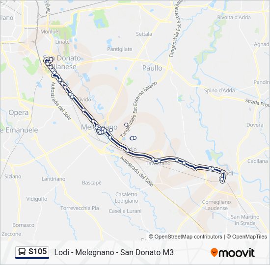 Linea s105: orari, fermate e mappe - Polenghi Lombardo (Aggiornato)