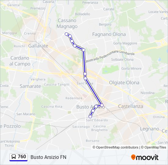 Linea 760: orari, fermate e mappe - Busto Arsizio FN (Aggiornato)