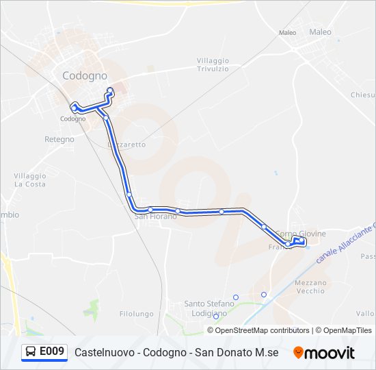 e009 Route: Schedules, Stops & Maps - CODOGNO Ospedale (Updated)