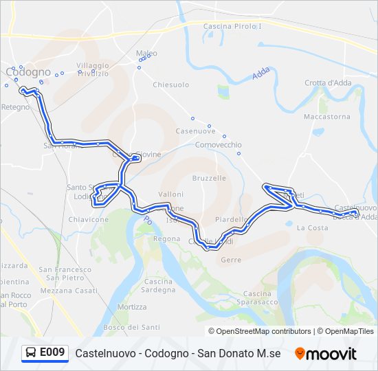e009 Route: Schedules, Stops & Maps - CASTELNUOVO B. D'A. P.za V ...