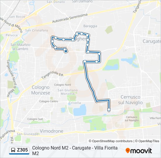 z305 Route: Schedules, Stops & Maps - Cernusco S.N. (Itsos) (Updated)