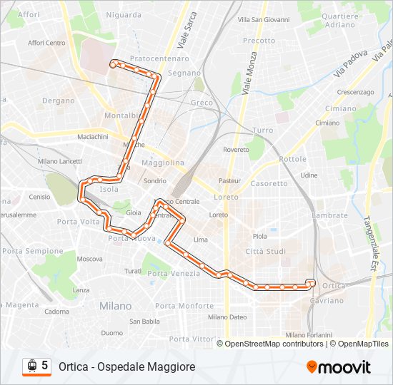 Linea 5: orari, fermate e mappe - Ospedale Maggiore (Aggiornato)