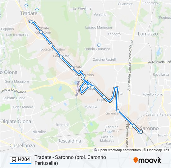 h204 Route: Schedules, Stops & Maps - Saronno (Autostazione Via 1 ...