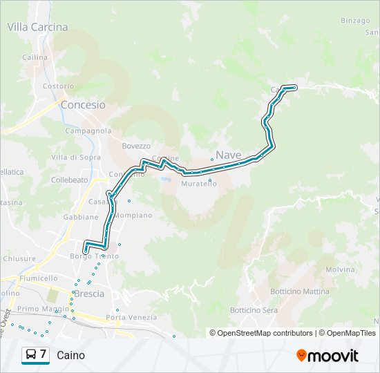 Linea 7: orari, fermate e mappe - Caino (Aggiornato)