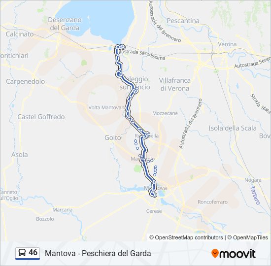 Linea 46: orari, fermate e mappe - Mantova Risorgimento (Aggiornato)