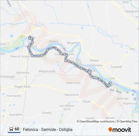 Linea 60: orari, fermate e mappe - Ostiglia (Aggiornato)