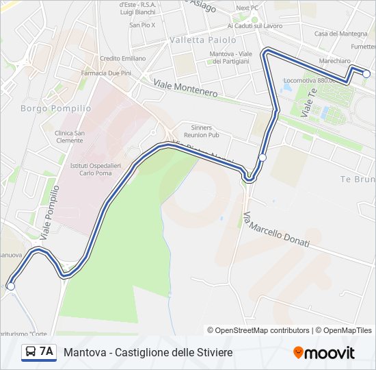 7a Route: Schedules, Stops & Maps - Mantova Risorgimento (Updated)