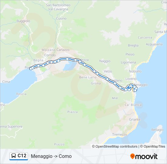 C12 Route: Schedules, Stops & Maps - Menaggio -> Como (Updated)