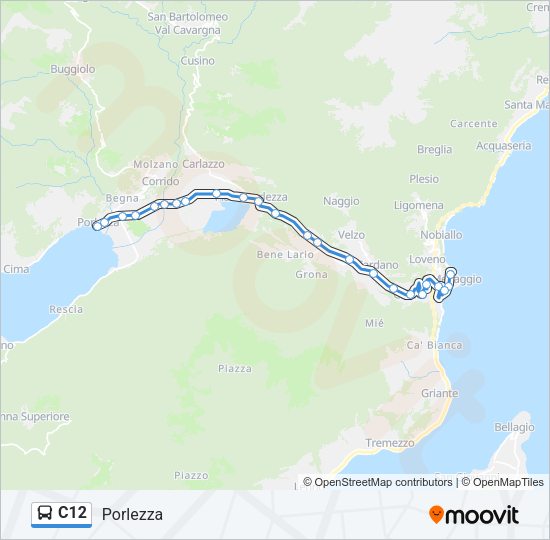 c12 Route: Schedules, Stops & Maps - Porlezza (Updated)