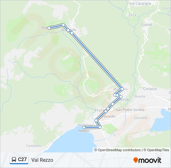 c27 Route: Schedules, Stops & Maps - Val Rezzo (Updated)