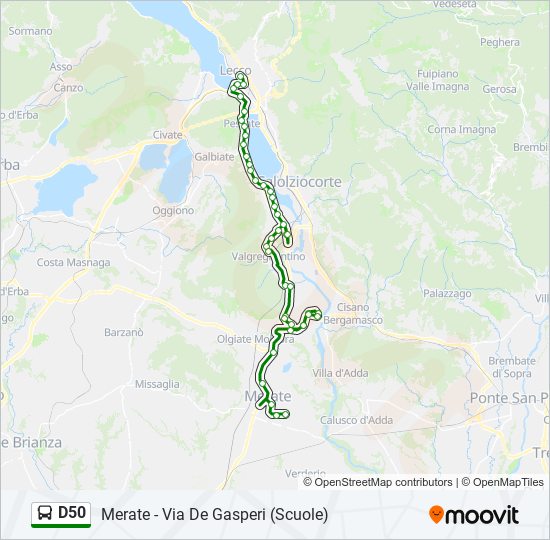 d50 Route: Schedules, Stops & Maps - Merate - Via De Gasperi (Scuole ...