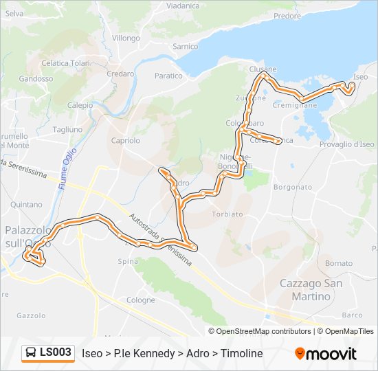 ls003 Route: Schedules, Stops & Maps - Iseo > P.le Kennedy > Adro ...