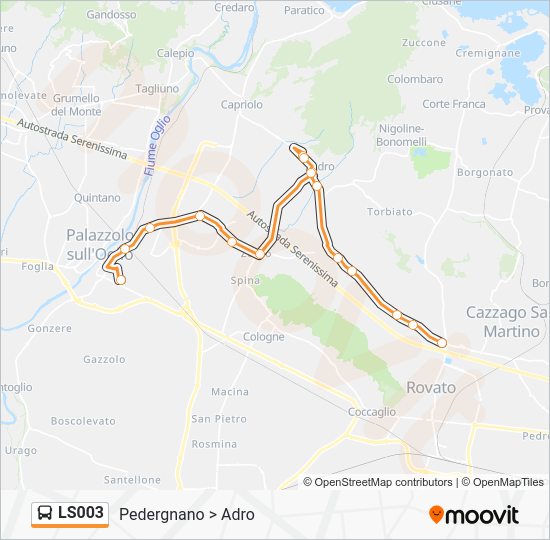 ls003 Route: Schedules, Stops & Maps - Pedergnano > Adro (Updated)