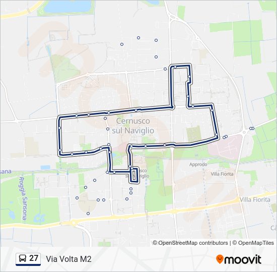 Linea 27: orari, fermate e mappe - Via Volta M2 (Aggiornato)