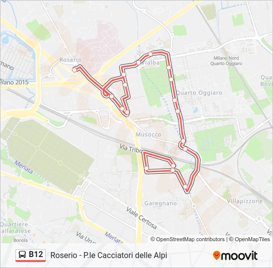 B12 Route: Schedules, Stops & Maps - P.le Cacc. Delle Alpi (Updated)
