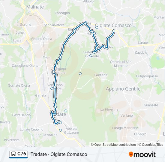 c76 Route: Schedules, Stops & Maps - Tradate (Updated)