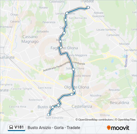 V181 Route: Schedules, Stops & Maps - Tradate Fnm-Solbiate Olona (Updated)