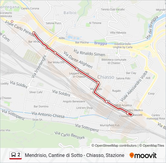 Linea 2: orari, fermate e mappe - Chiasso, Stazione (Aggiornato)