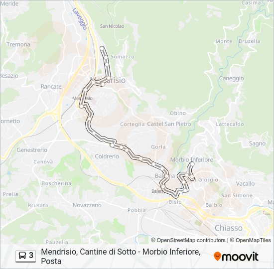 3 Route: Schedules, Stops & Maps - Morbio Inferiore, Posta (Updated)