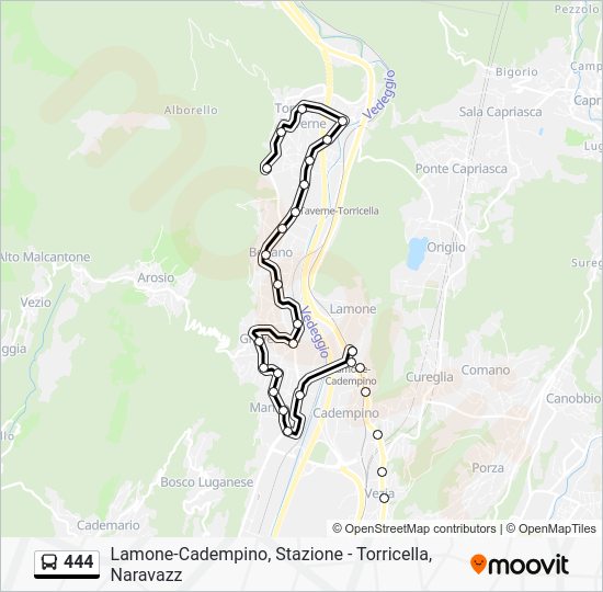 444 Route: Schedules, Stops & Maps - Lamone-Cadempino, Stazione (Updated)
