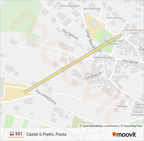 521 Route: Schedules, Stops & Maps - Castel S.Pietro, Posta (Updated)