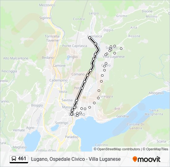 Linea 461: orari, fermate e mappe - Tesserete, Stazione (Aggiornato)