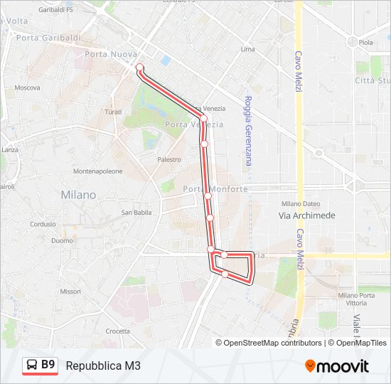 b9 Route: Schedules, Stops & Maps - Repubblica M3 (Updated)