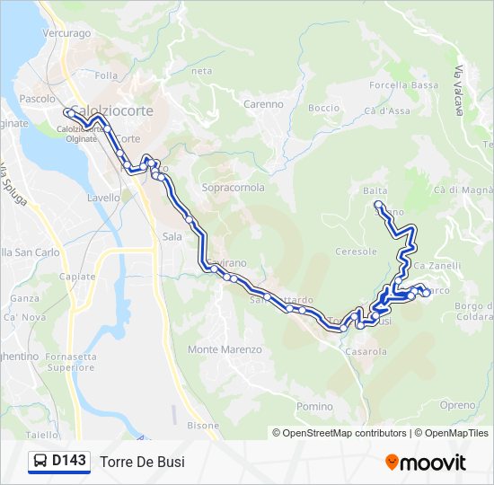 D143 Route: Schedules, Stops & Maps - Torre De Busi (Updated)
